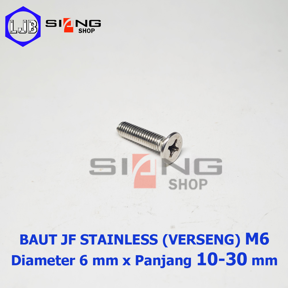 Jual Baut JF Stainless M6 panjang 10 sd 70mm / Baut Verseng Stainless | Shopee Indonesia