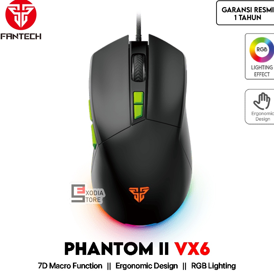 Jual Ready Fantech PHANTOM II VX6 Mouse Gaming Macro Programmable ...