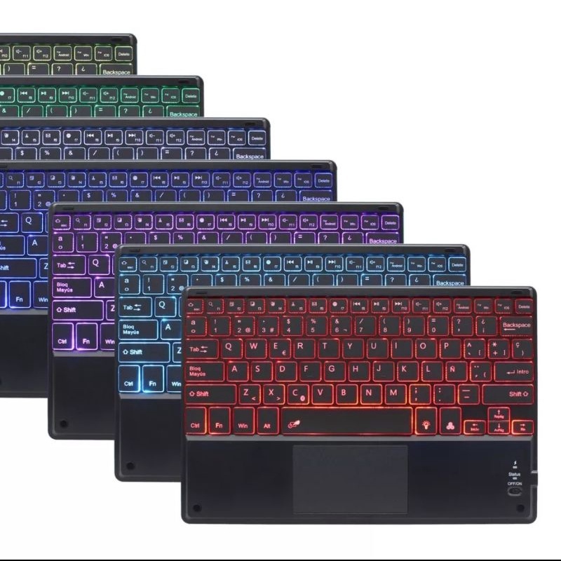 Jual RGB Backlit Touchpad Bluetooth Keyboard for iPad Android Universal ...