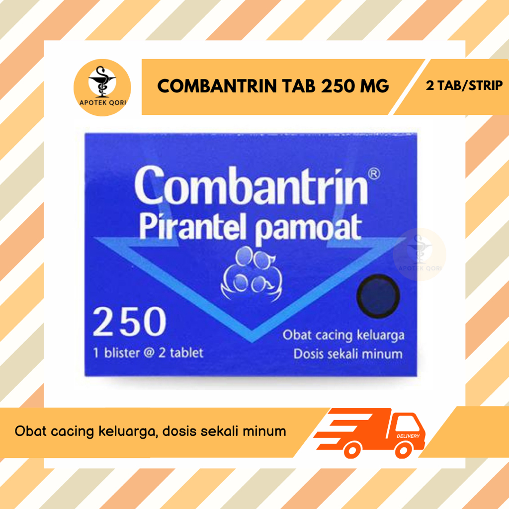 Jual COMBANTRIN 250 MG STRIP @ 2 TABLET/OBAT CACING DEWASA | Shopee ...
