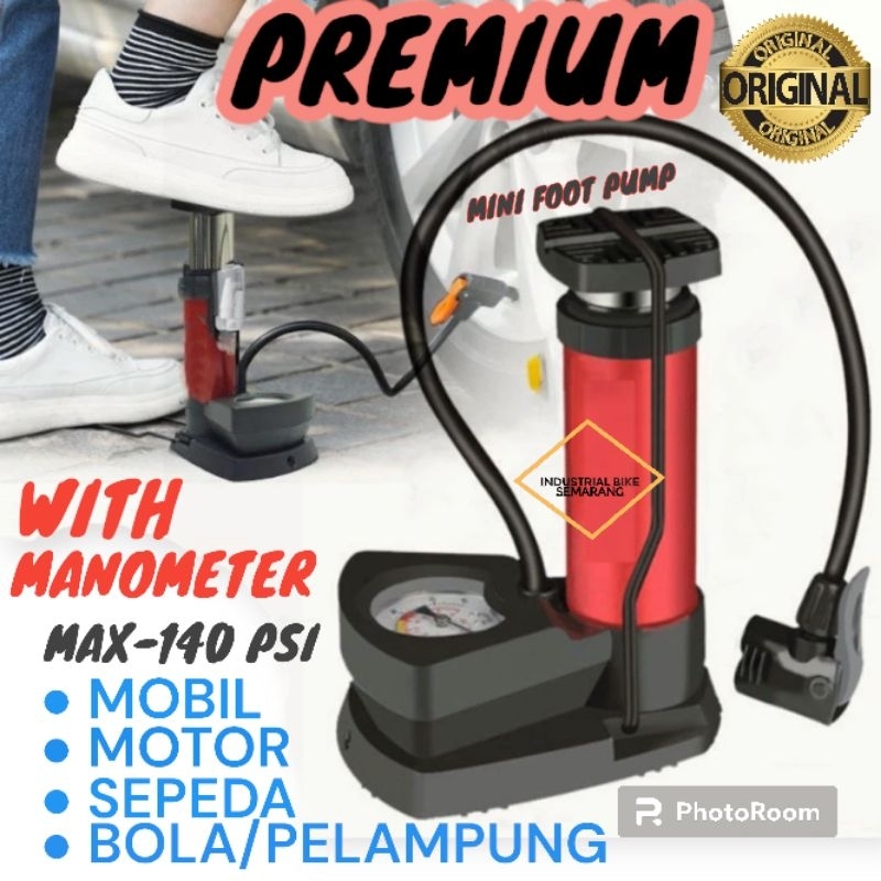 Jual 《140 PSI WITH MANOMETER》Mini Foot Pump Pompa Injak Kecil Bee ...