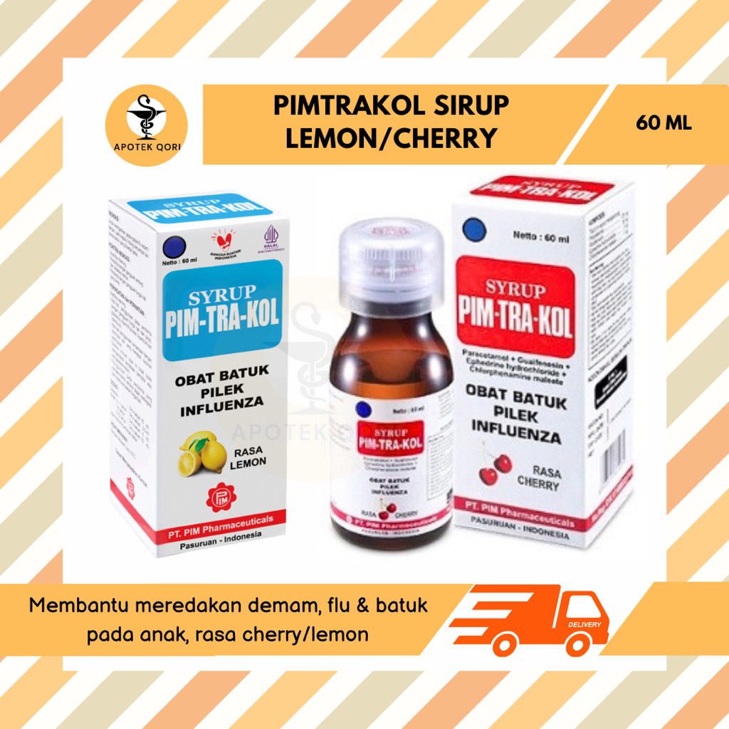 Jual PIMTRAKOL SIRUP 60 ML RASA LEMON & CHERRY/DEMAM FLU BATUK ANAK ...