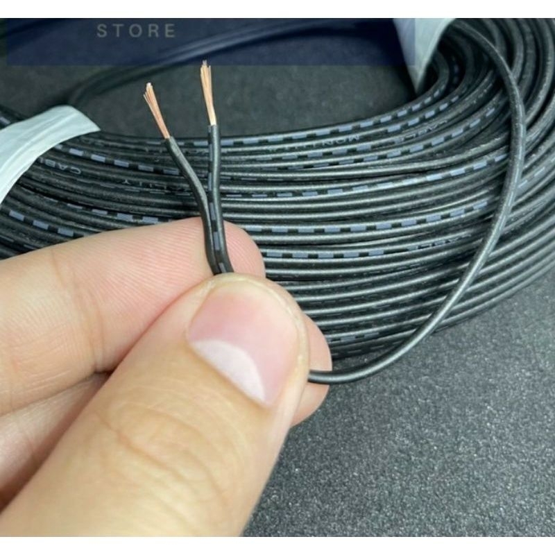 Jual kabel awg 24 x 2 hitam bintik putih - hitam polos kuat tahan untuk ...