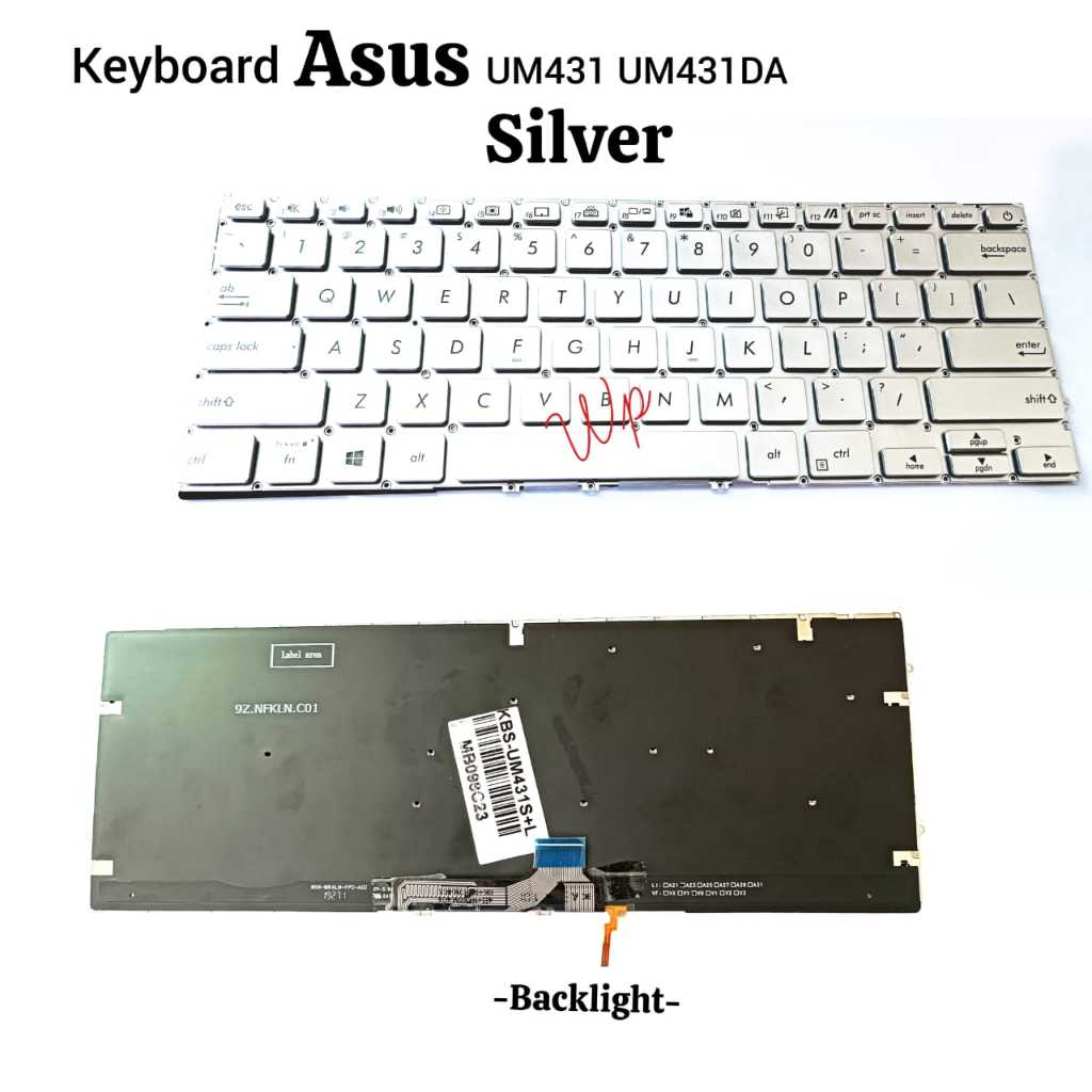Jual Keyboard Asus Zenbook 14 UM431 UM431DA Silver Backlight | Shopee ...