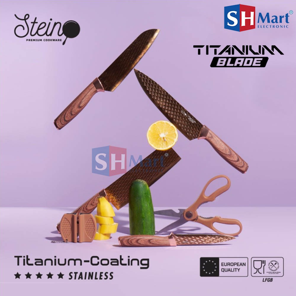 Jual TITANIUM BLADE STEINCOOKWARE 6 IN 1 KNIFE SET / PISAU TITANIUM ...