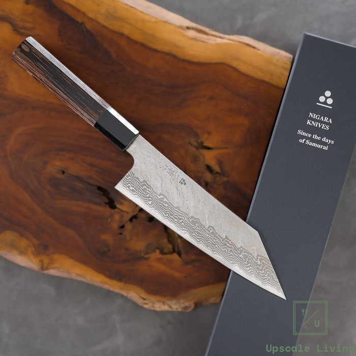 Jual Japanese Knife Nigara Hamono VG10 Damascus Bunka 180mm | Shopee ...
