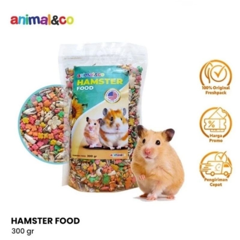 Jual ANIMAL & CO HAMSTER FOOD - Makanan Snack Hamster Marmut Food 300gr ...