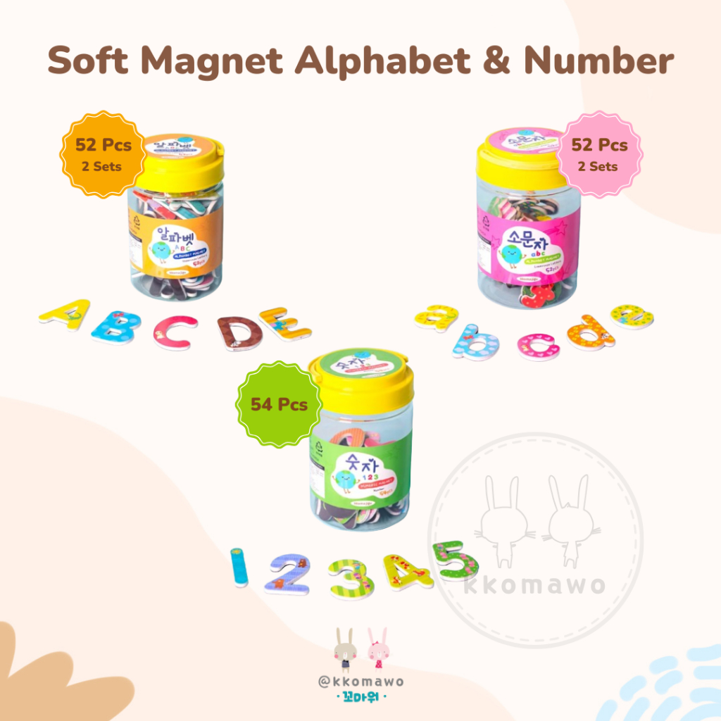 Jual Soft Magnet Alphabet Uppercase, Lowercase & Number / Edutoys ...