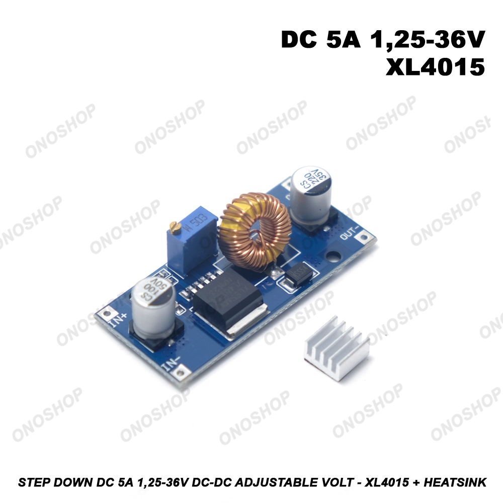 Jual Step Down DC 5A 1,25-36V DC-DC Adjustable Volt - XL4015 + Heatsink ...