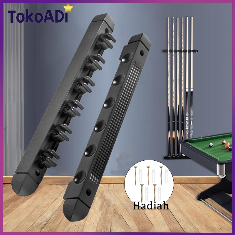 Jual Wall Cue Rack Hold Hitam Rak Stick Dinding Kayu - 6 Slot Billiard ...