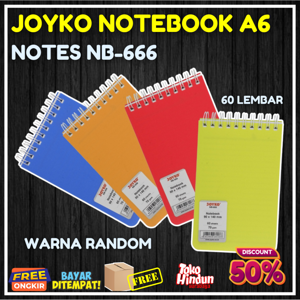Jual BUKU CATATAN NOTEBOOK NOTE NOTES SPIRAL JOYKO A6 KECIL | Shopee ...