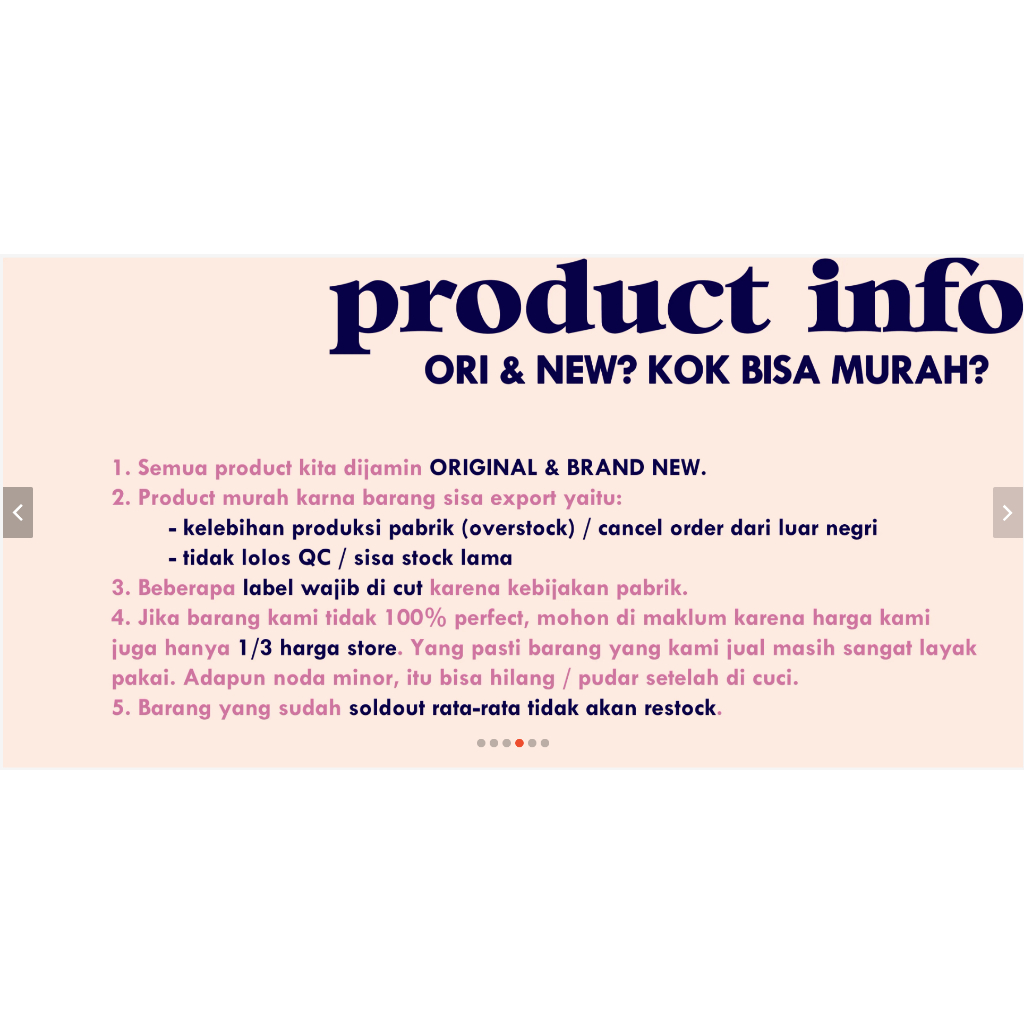 Jual PENGERTIAN PRODUK SISA EXPORT | Shopee Indonesia