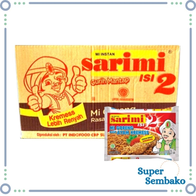 Jual SARIMI ISI 2 RASA AYAM KREMES PER 1 DUS ISI 24 BUNGKUS | Shopee ...