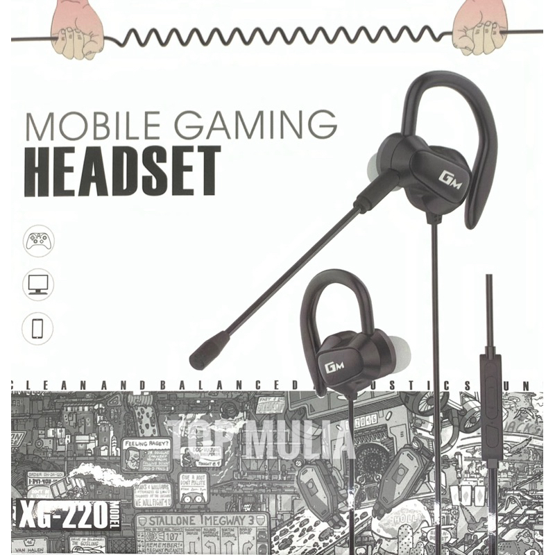 Jual MOBILE HEADSET GAMING EARPHONE GAMING MASTER DUAL MICROPHONE XG ...