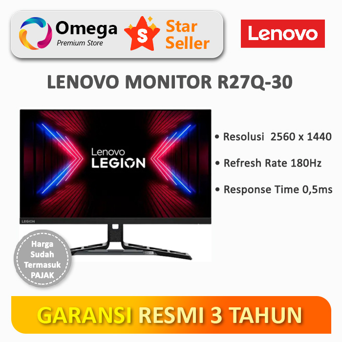 Jual Lenovo Legion R27q-30 Gaming Monitor 27" QHD IPS 180Hz 0.5ms ...