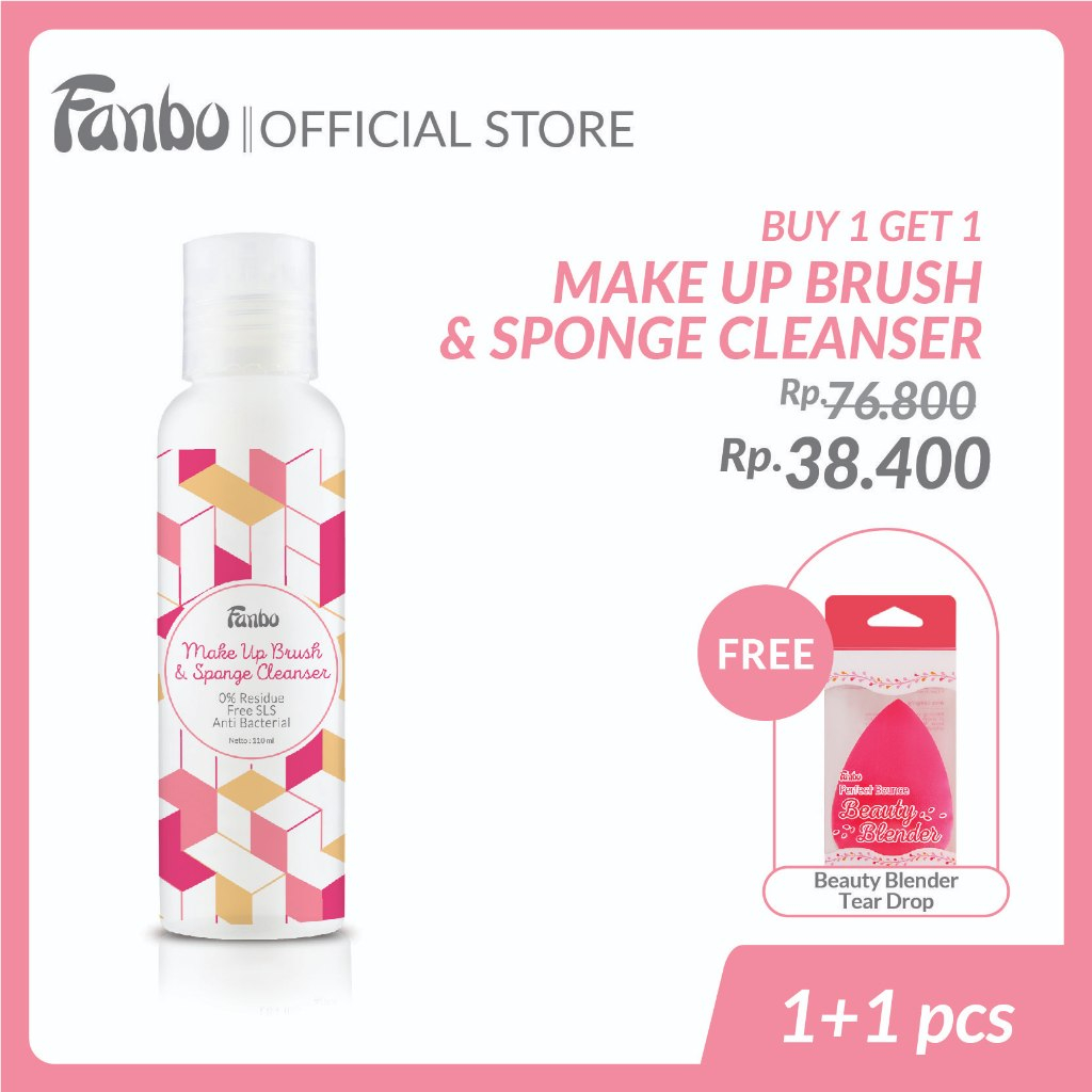 Jual Fanbo Make up Brush & Sponge Cleanser - 110ml | FREE BB PINK ...