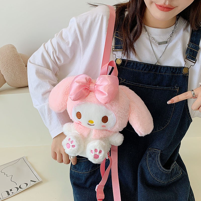 Jual TB026-TAS RANSEL BONEKA BULU KARAKTER SANRIO,KUROMI,MELODY//VIRAL ...