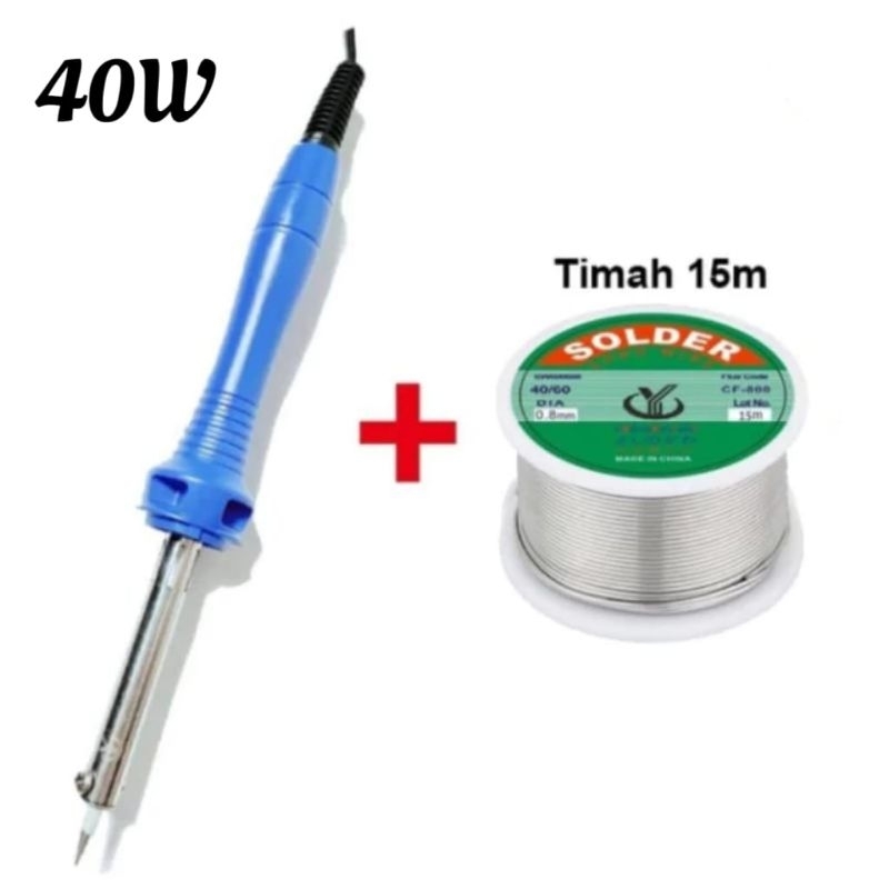 Jual Solder Listrik 40W 60W/ Paket Alat Solder Listrik Dengan Timah 5M ...