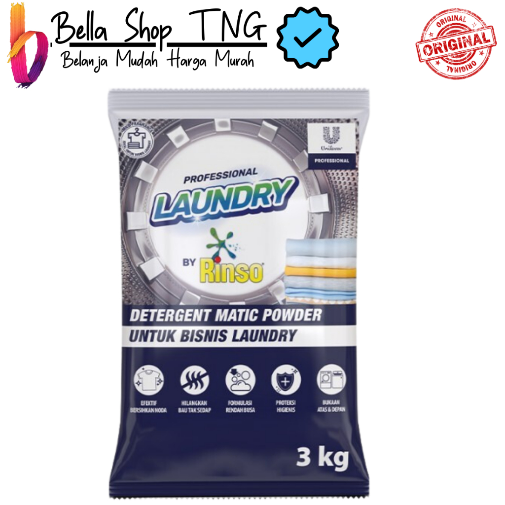 Jual Rinso Professional Detergent Laundry Kiloan Bubuk 3 Kg | Shopee ...