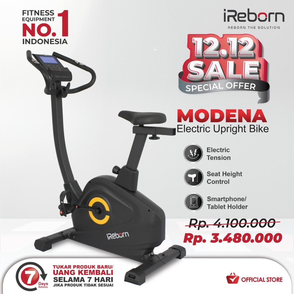 Jual Alat Fitness Sepeda Statis Elektrik Ireborn Modena Upright Bike (SURABAYA) | Shopee Indonesia