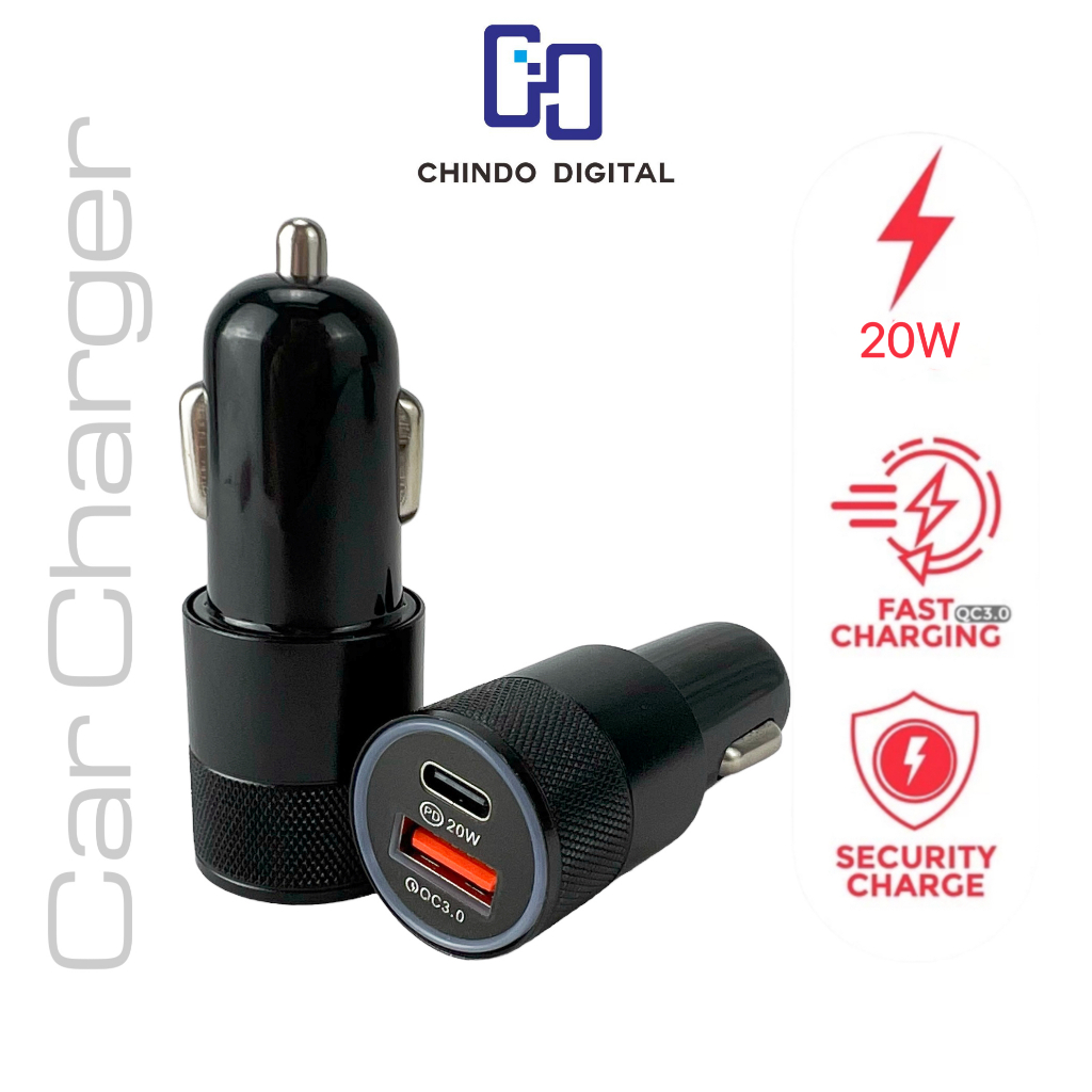 Jual Car Charger Colokan Mobil 2 Ports QC3.0 Charger Mobil Fast ...