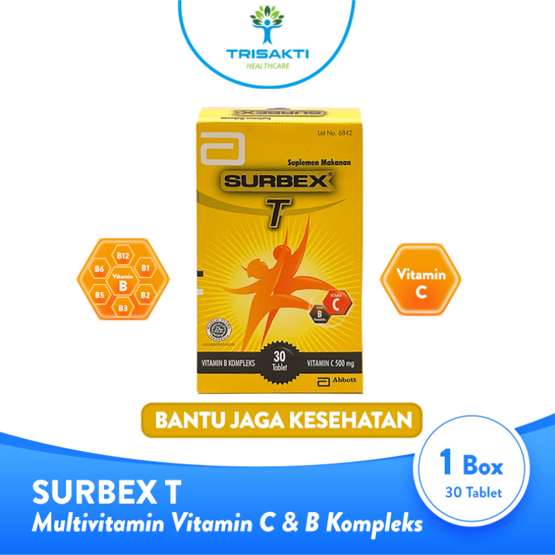 Jual Surbex T box 30 tablet - Vitamin B kompleks & Vitamin C | Shopee ...