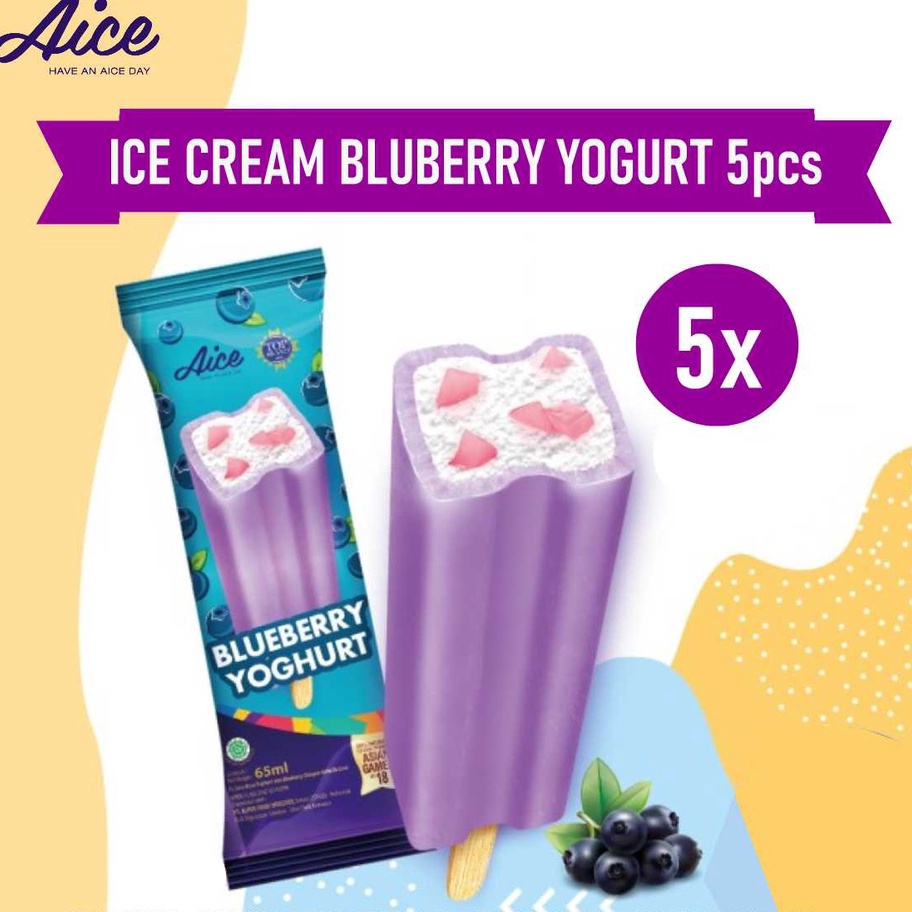 Jual TIPE PTA274 Ice Cream Blueberry Yougert 5pcs Aice | Shopee Indonesia