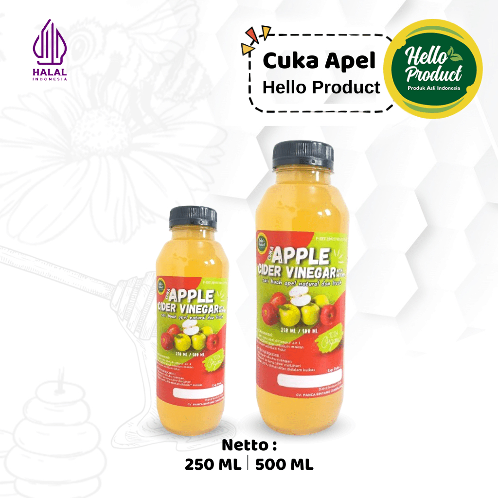 Jual Cuka Apel Organik Original 250 / 500 ML - Apple Cider Vinegar With ...