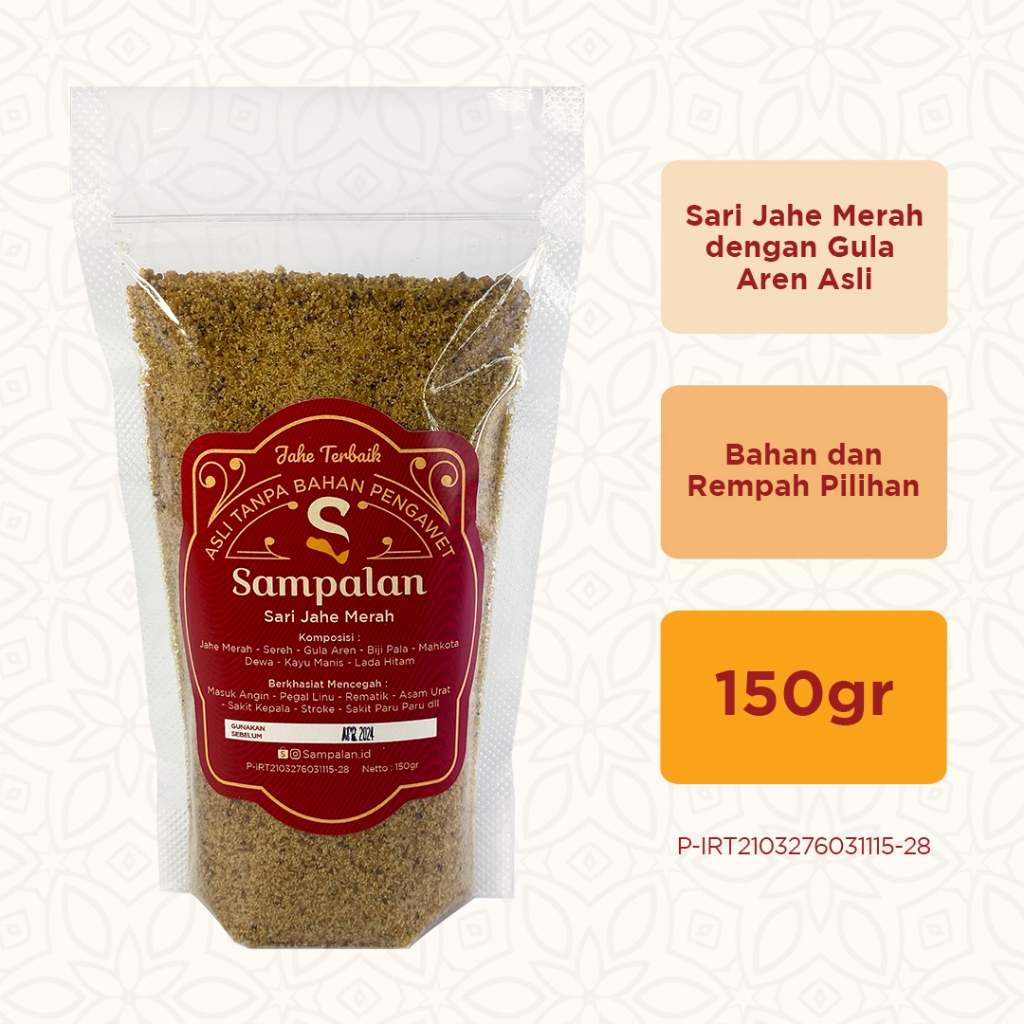 Jual Sampalan - Sari Jahe Merah | Jahe Merah Asli Dengan Gula Aren Asli ...