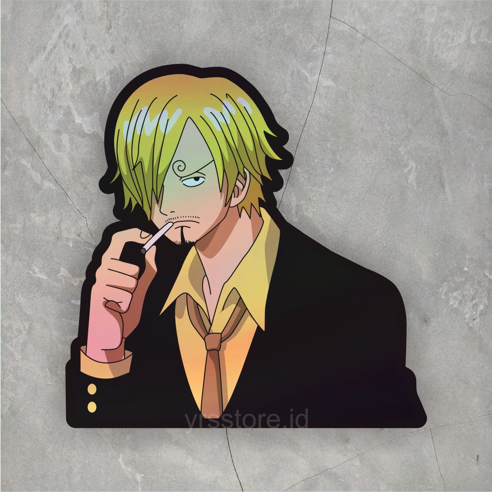 Jual Sticker Anime Hologram one piece Vinsmoke Sanji Ukuran +- 7 cm ...
