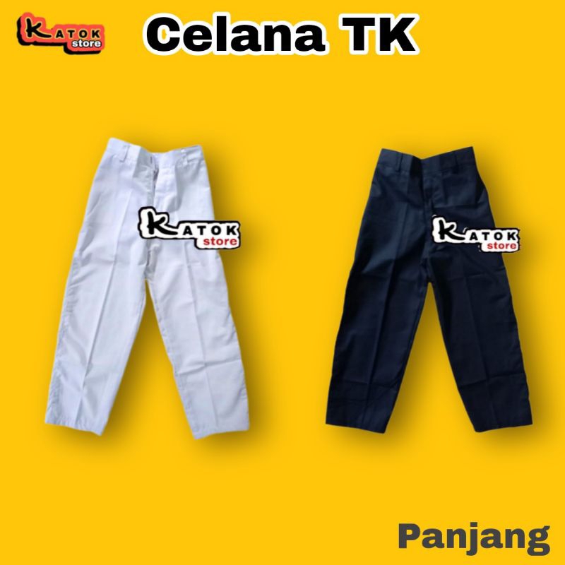 Jual Celana Anak TK Panjang Sekolah Seragam PAUD Warna Putih Hitam | Shopee Indonesia