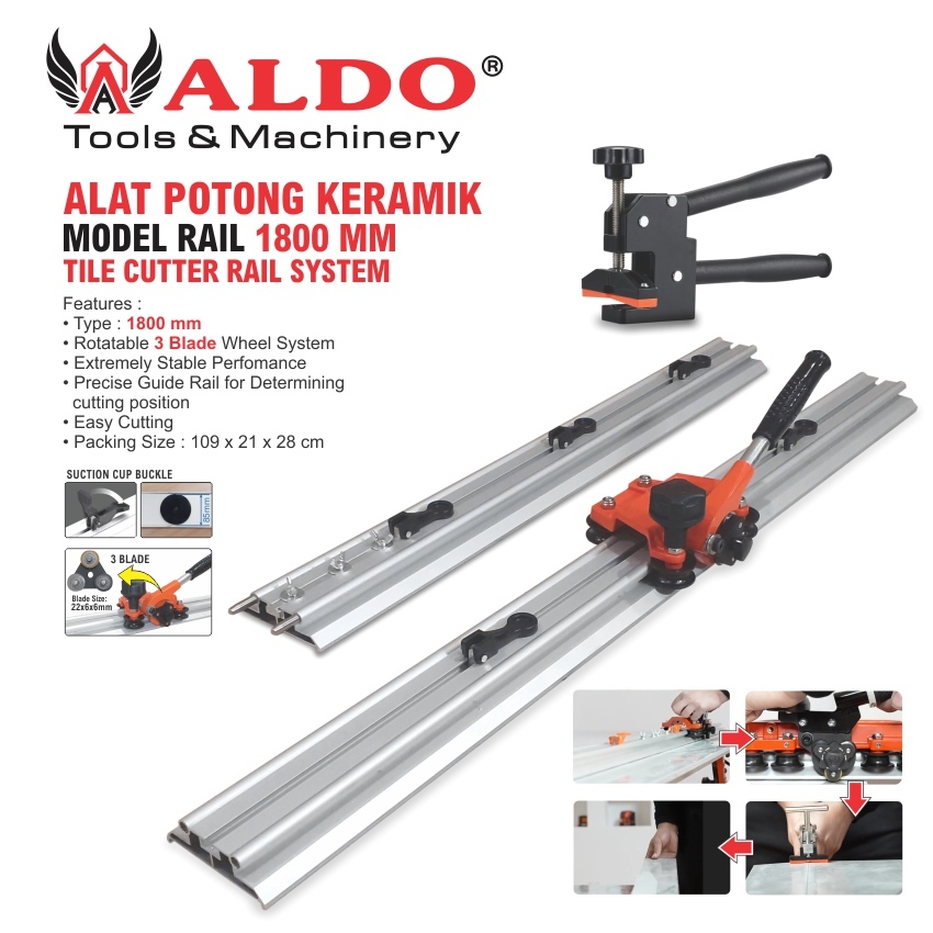 Jual ALAT POTONG KERAMIK MODEL RAIL 1800 MM / TILE CUTTER RAIL SYSTEM ...