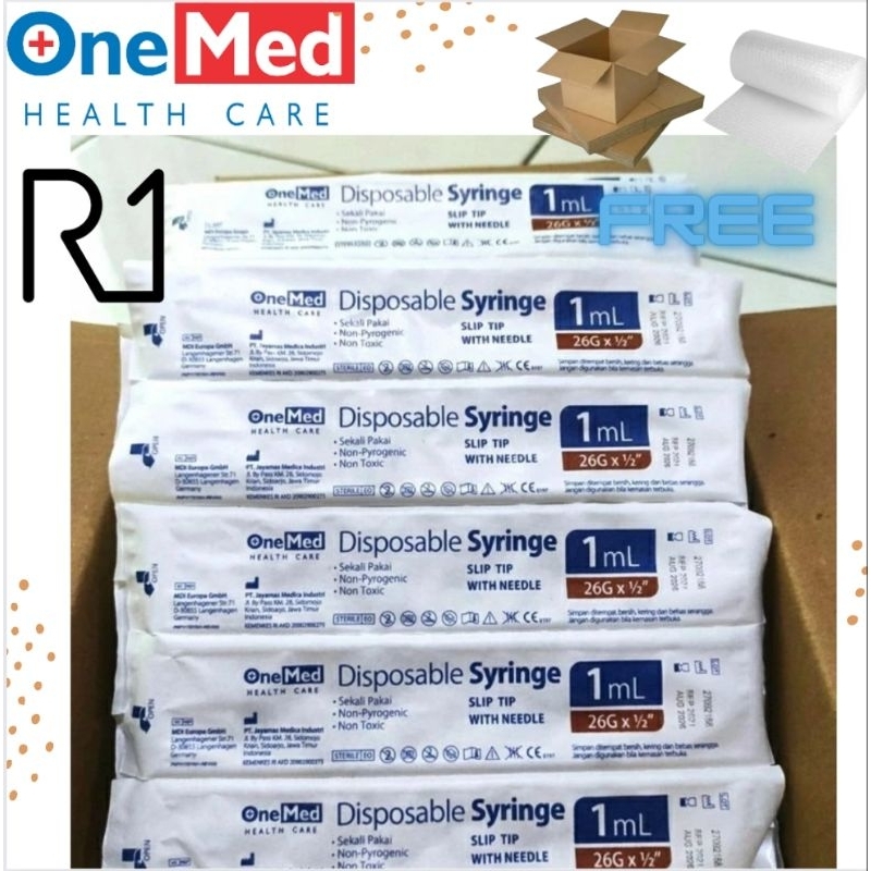 Jual syringe spuit onemed jarum suntik 1cc, 3cc, 5cc 10cc onemed satuan | Shopee Indonesia