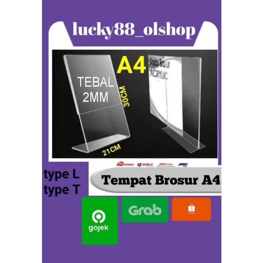 Jual Tempat brosur Akrilik A4 / Tent card Akrilik / Tent holder Akrilik ...