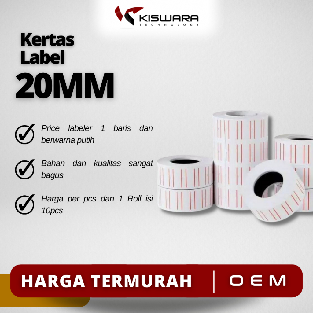 Jual Kertas Label Harga Price Labeler 20MM [1 Baris] Murah | Shopee ...