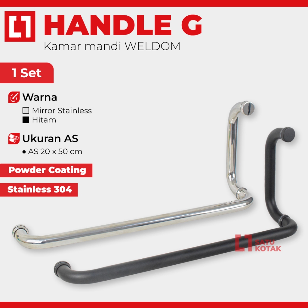 Jual WELDOM Pull Handle Pegangan Shower Pintu Kaca Toilet SUS304 AS ...