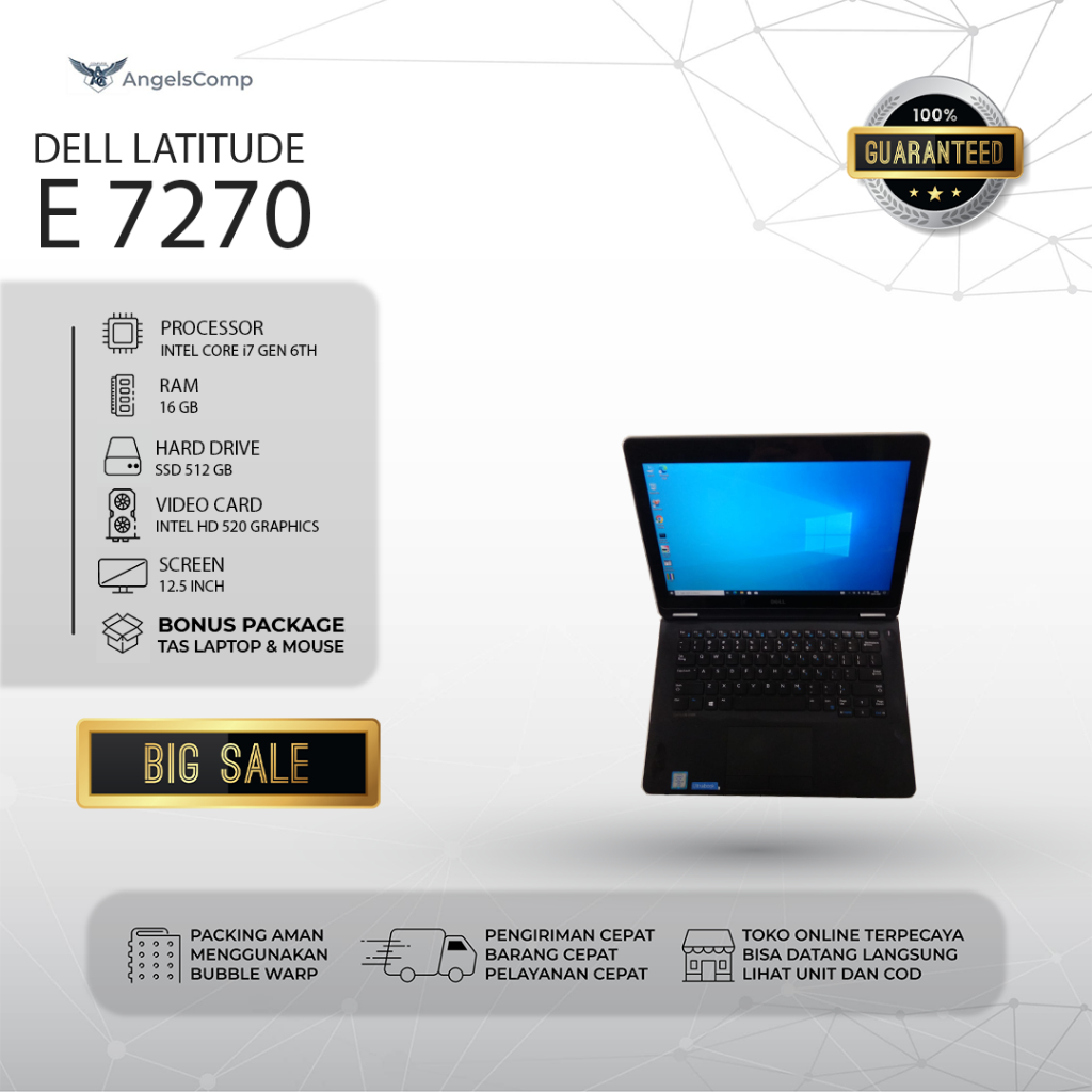 Jual Dell Latitude E 7270 i7 Gen 6 - Ram 16 SSD 512 | Shopee Indonesia