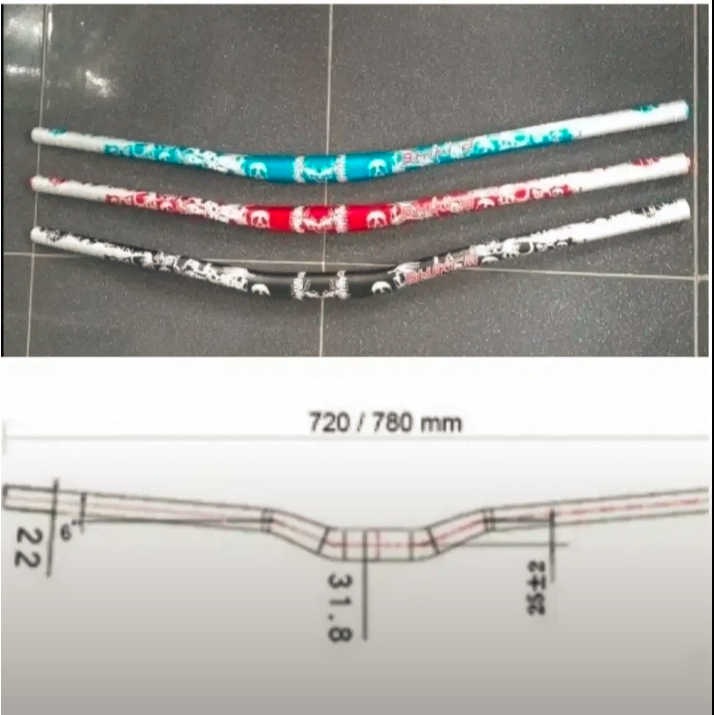 Jual Stang / Handlebar Alloy Sepeda. Panjang 780mm Oversize 31.8mm Rise ...