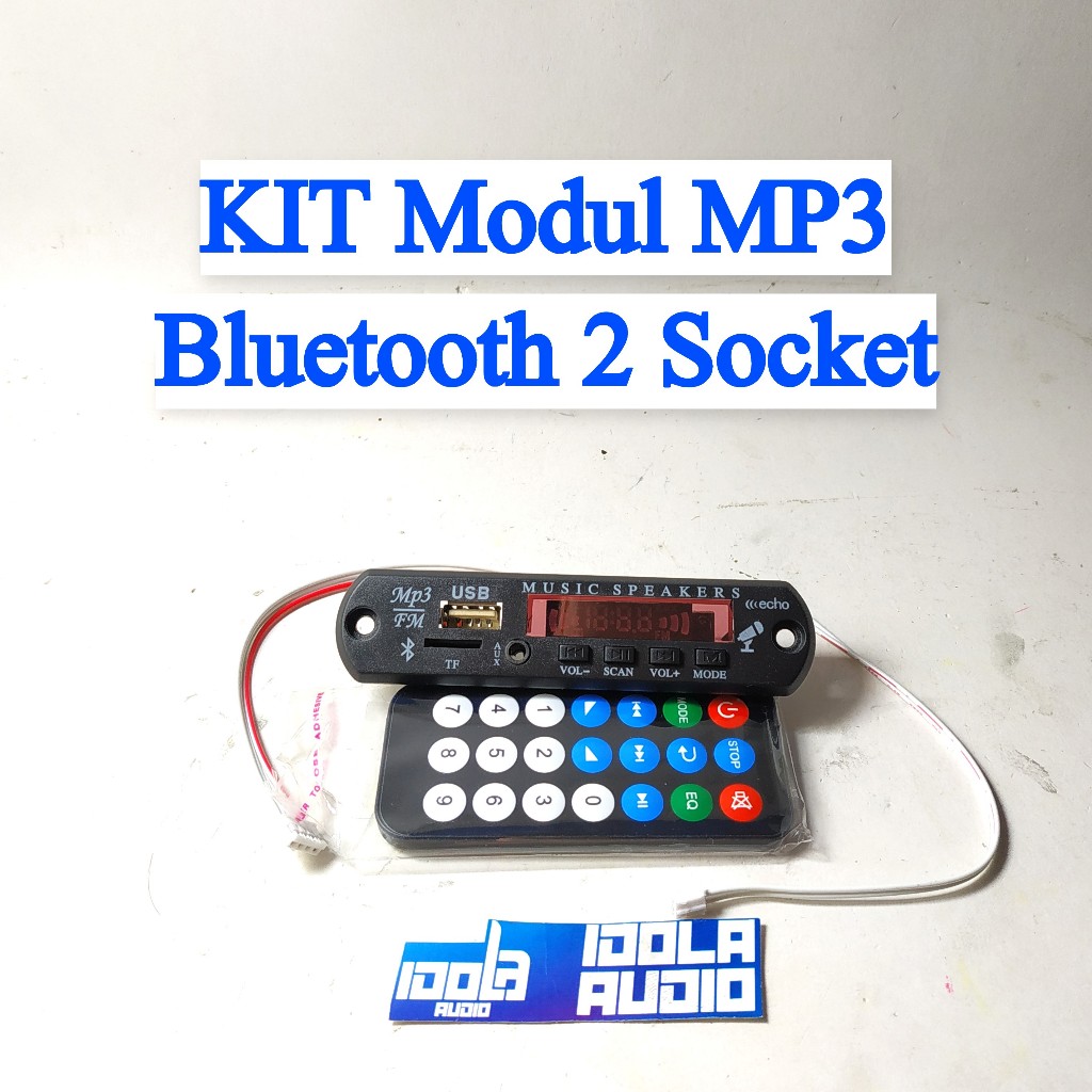Jual KIT Modul MP3 Bluetooth 2 Socket | Modul Bluetooth MP3 USB FM Radio | Shopee Indonesia