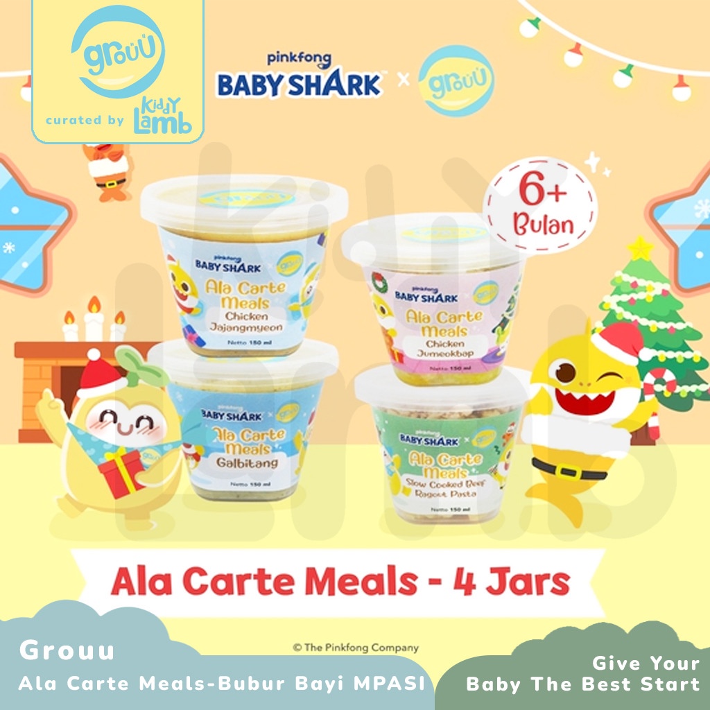 Jual Grouu Bubur Bayi MPASI Ala Carte Meal 4 Jar / Makanan Bayi Siap ...