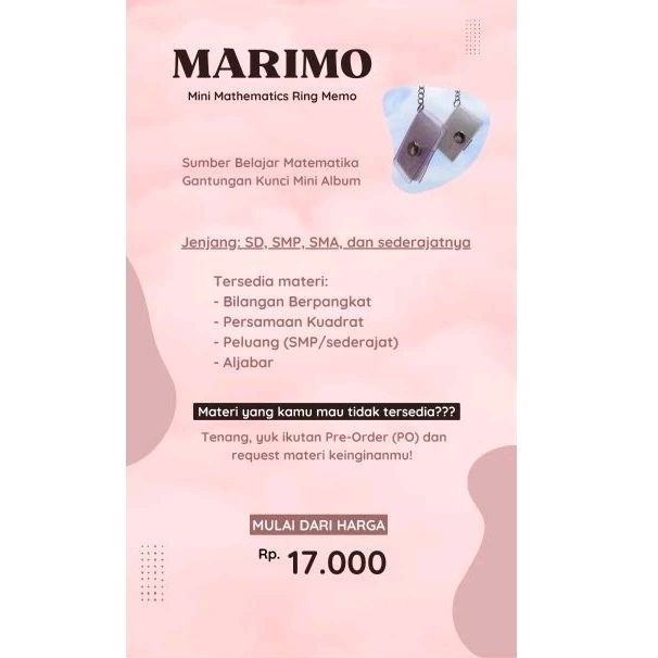 Jual MARIMO (Mini Mathematics Ring Memo) | Shopee Indonesia
