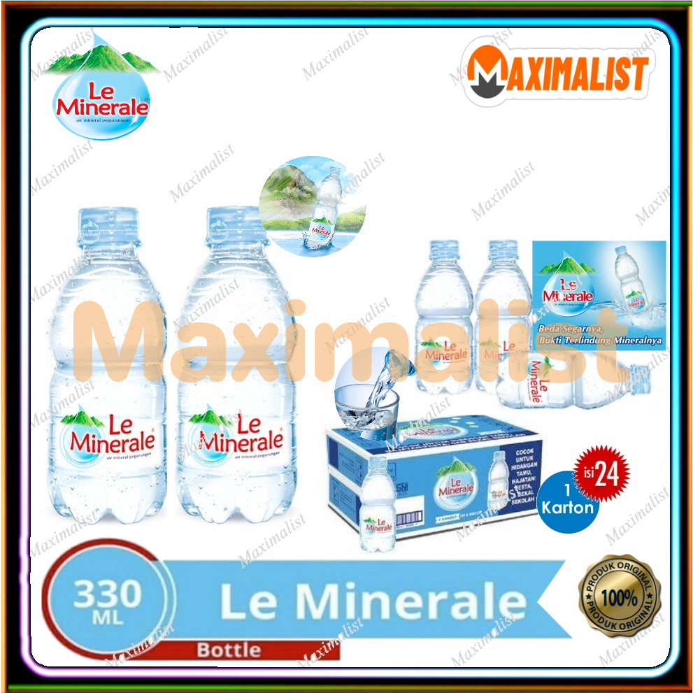Jual LE MINERAL Air Mineral Mini 330ml isi 24 Botol (KHUSUS INSTAN ...