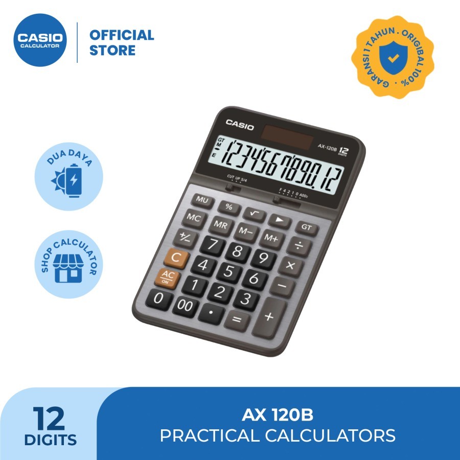Jual Kalkulator Casio Value Series Calculator AX-120B 12 Digit | Shopee Indonesia