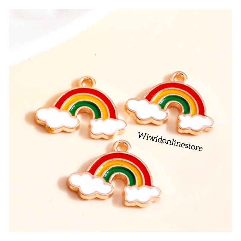 Jual (1 biji) MANIK LIONTIN RAINBOW EPOXY 2 cm | Shopee Indonesia