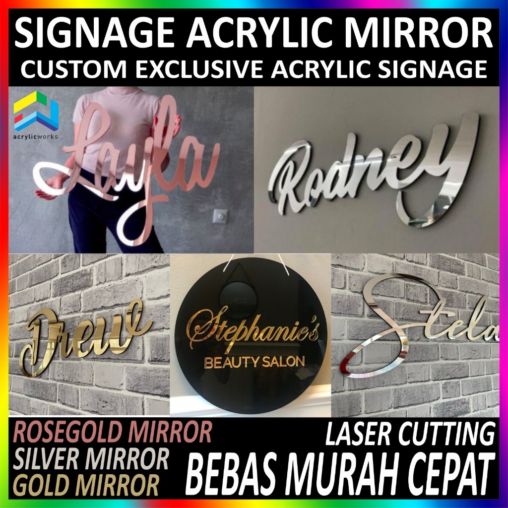 Jual Huruf Timbul Akrilik Acrylic Mirror Papan Nama Usaha Exclusive ...