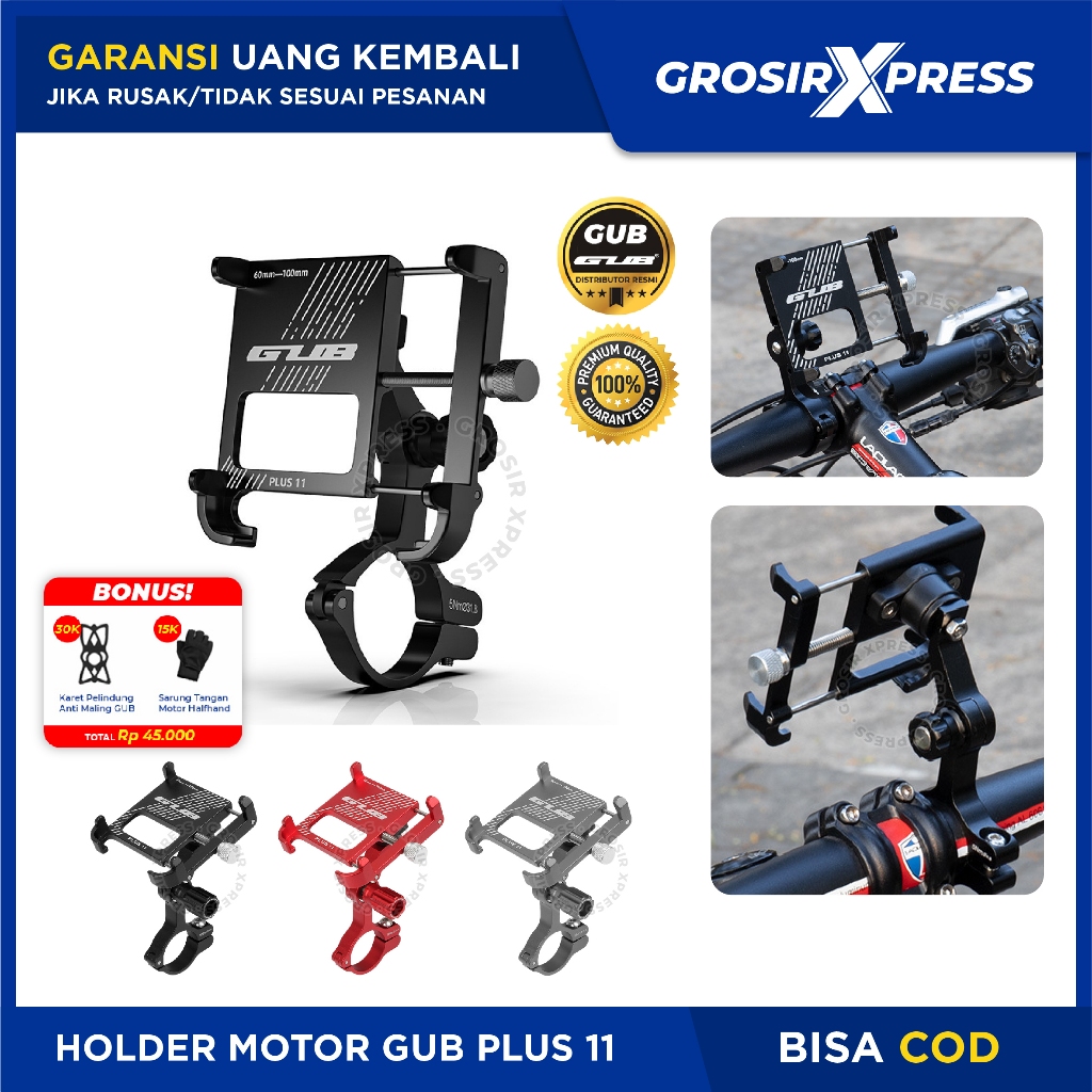 Jual Holder Hp Motor Besi GUB PLUS 11 Penyangga Handphone Stang Phone Stand Kuat Anti Maling ...