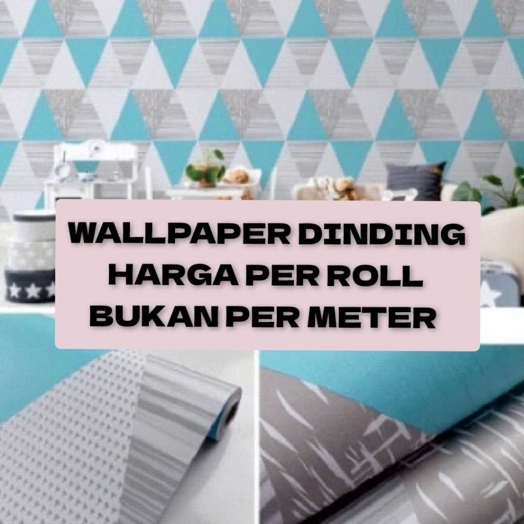 Jual Wallpaper Sticker SEGITIGA BIRU ABU Walpaper Dinding Kamar Ruang ...