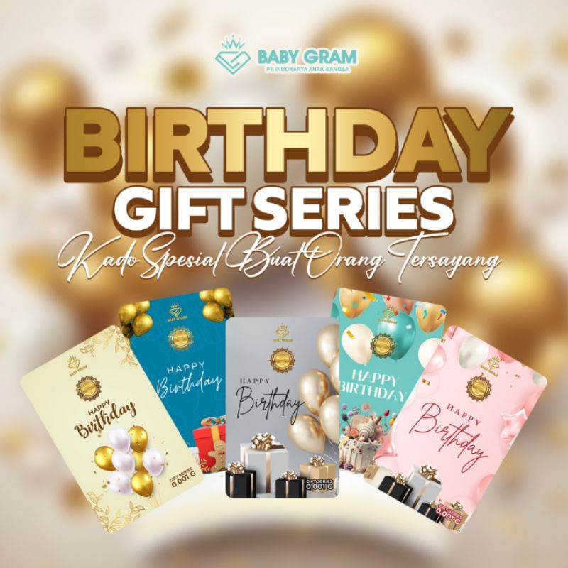 Jual Baby Gram Happy Birthday 0,001 gram Emas Mini Gold Logam Mulia 24 ...