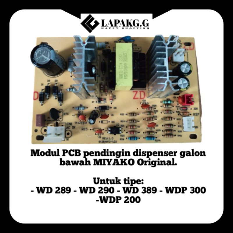 Jual Modul PCB Pendingin dispenser Miyako WD 289,290,389,390 HC,WDP 200 ...