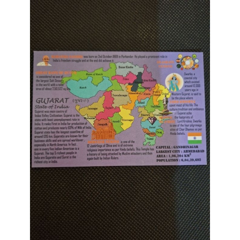Jual kartu pos peta india/india map postcard | Shopee Indonesia